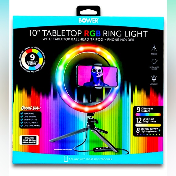 Bower | Accents | New Inch Rgb Selfie Desktop Ring Light Stand Studio ...